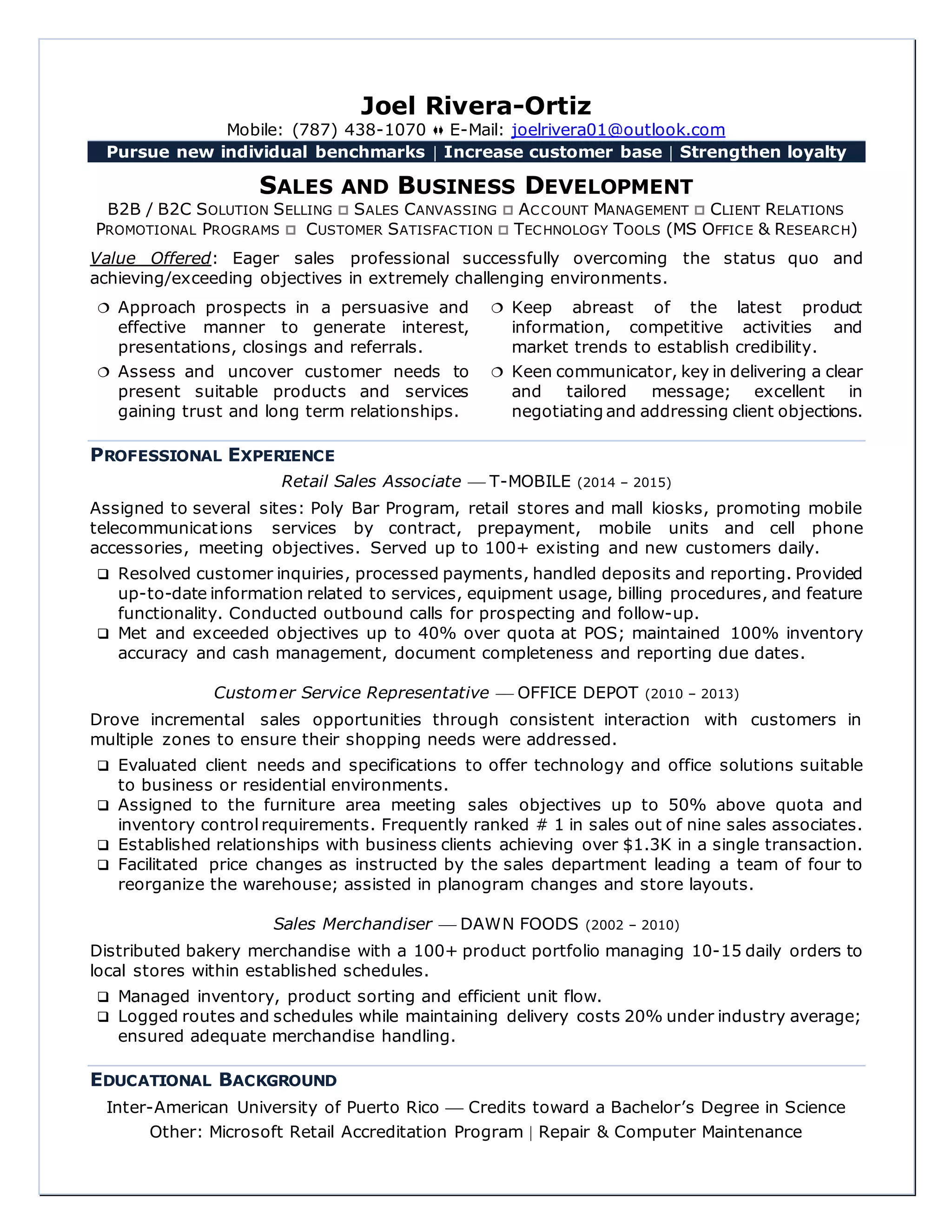 Joel rivera ortiz - resume | DOCX