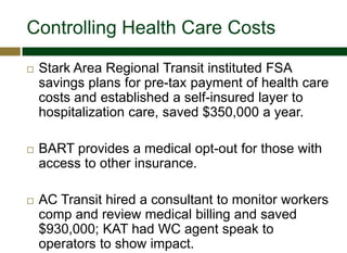 Lessons Learned in Transit Efficiencies, Revenue Generation, and Cost ...