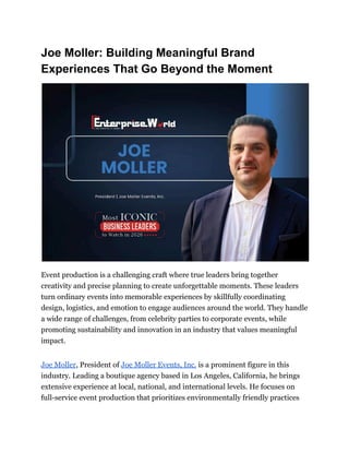 Joe Moller_ Building Meaningful Brand Experiences That Go Beyond the ...