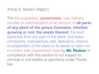 Joe Redner vs. Florida DOH Preliminary Injunction Presentation | PDF