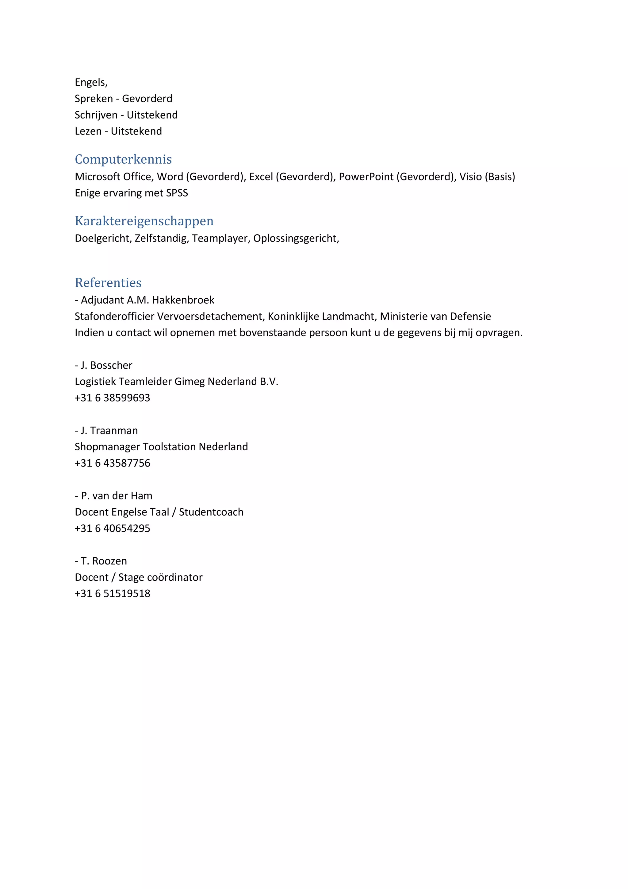 Joeri van der Kraan cv 02-2020 | PDF