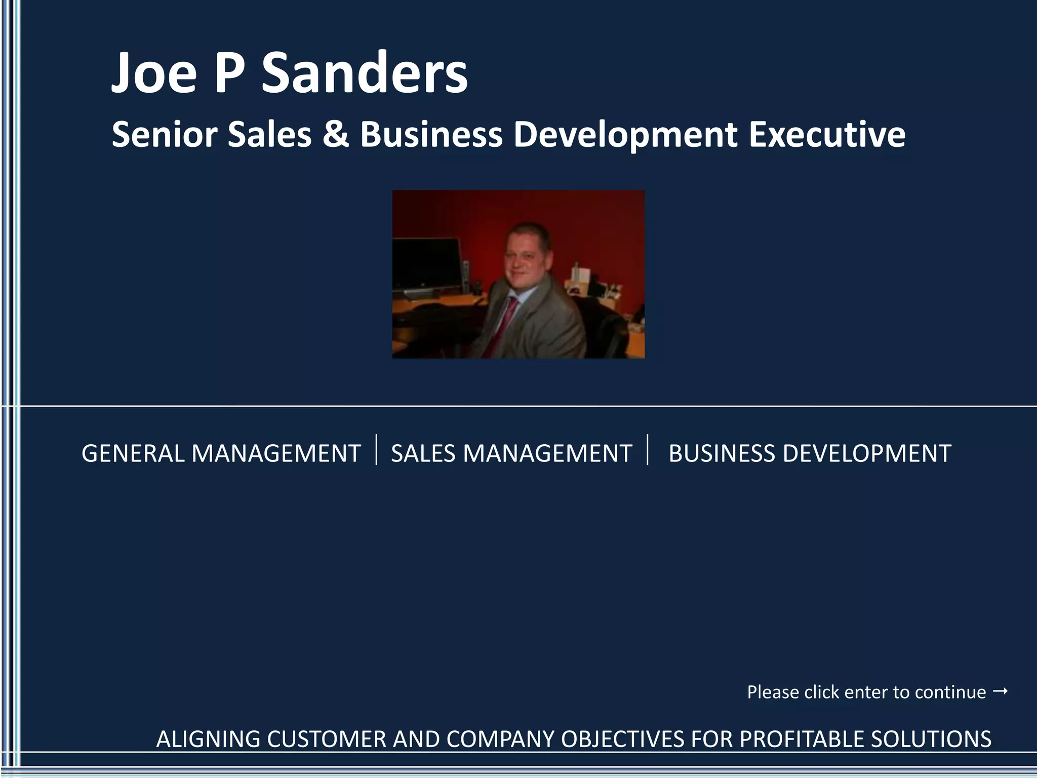 Joe Sanders Executive Presentation English | PPS