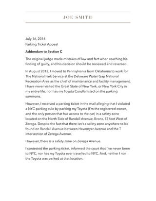 Joe smith appeal-addendum c | PDF