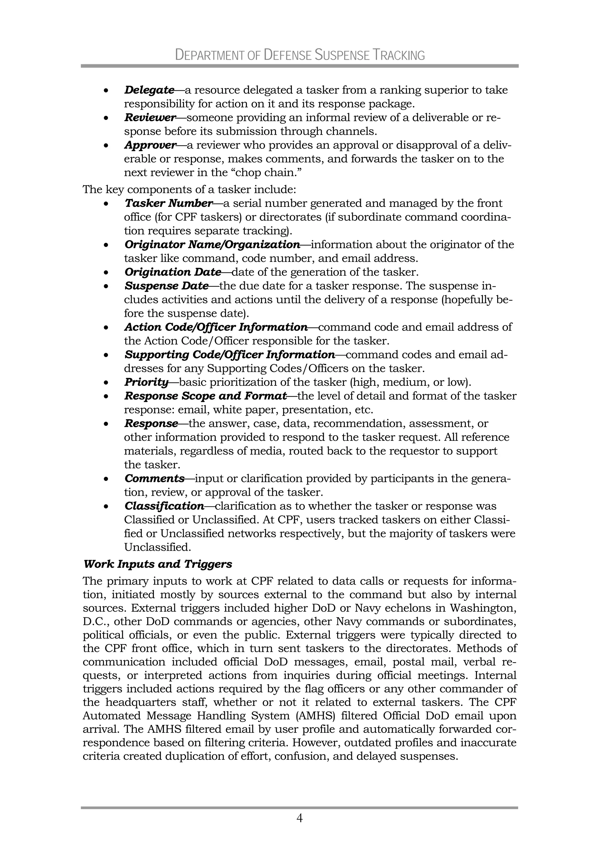 DoD Suspense Tracking - Joesten | PDF