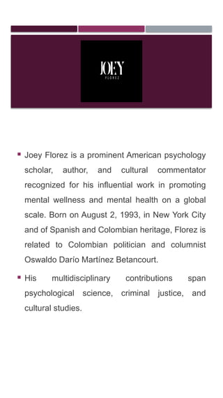 Joey Florez - Champion of Mental Wellness and Global Mental Health ...