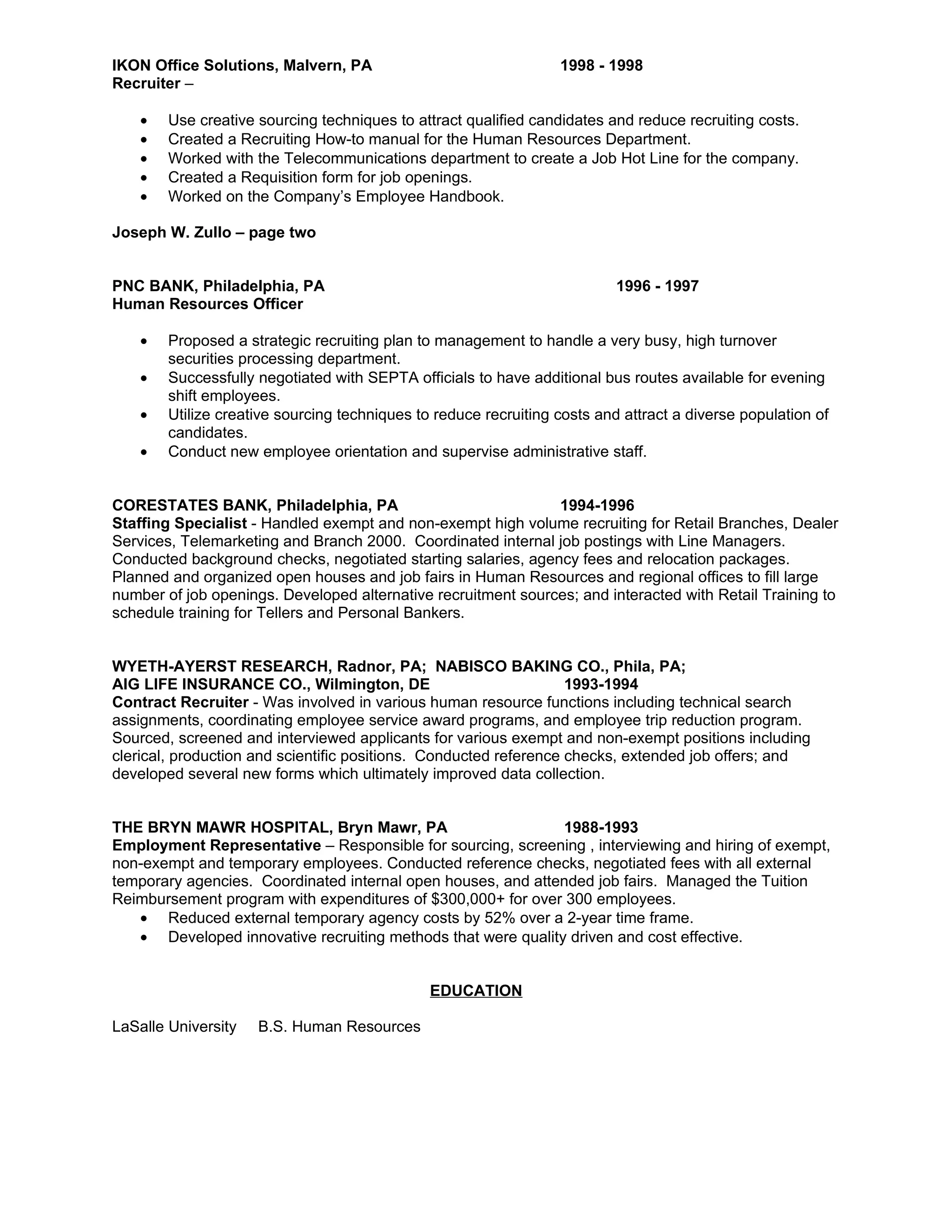 Joe Zullo Resume 5 | PDF