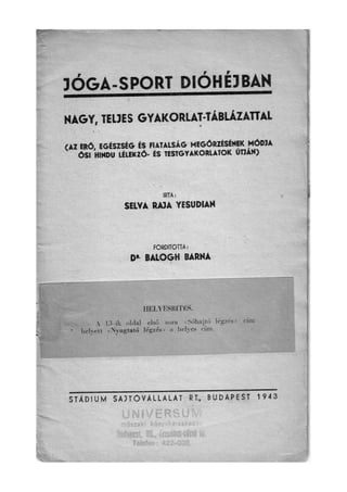 Selva Raja Yesudian: Jóga-sport dióhéjban | PDF