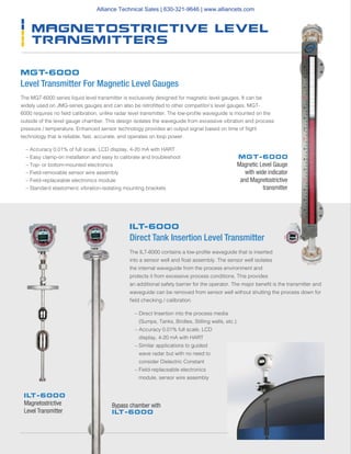 Jogler Magnetic Level Gauge, Magnetostrictive Level Transmitter, and ...