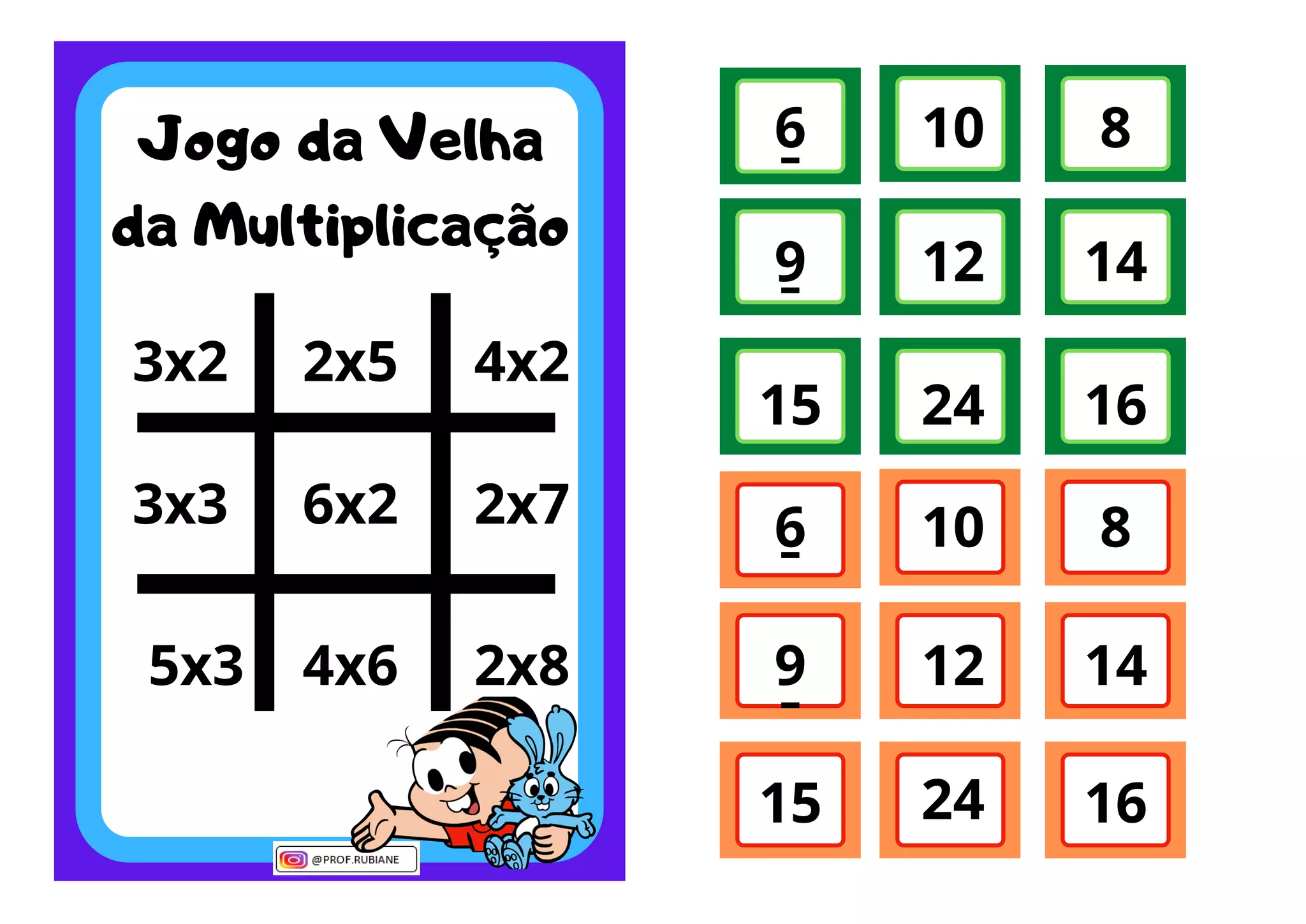 Jogo Da Velha Da Multiplicação Prof Rubianepdf