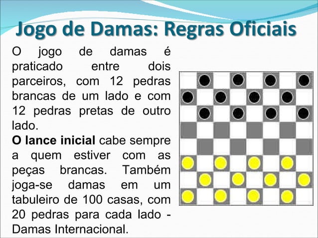 Regras do Jogo de damas | PPT