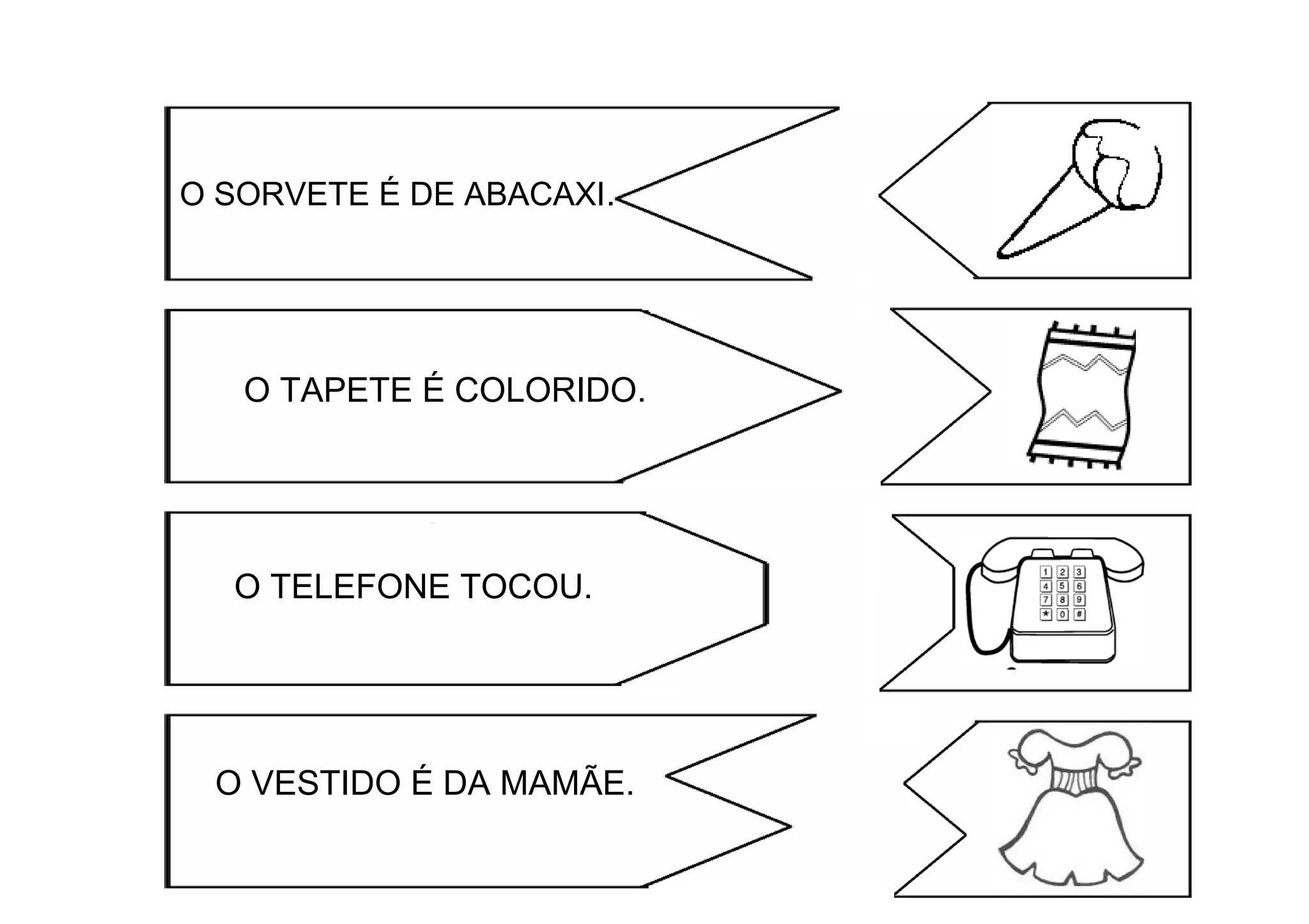 Jogo encaixe frases com desenhos | DOC