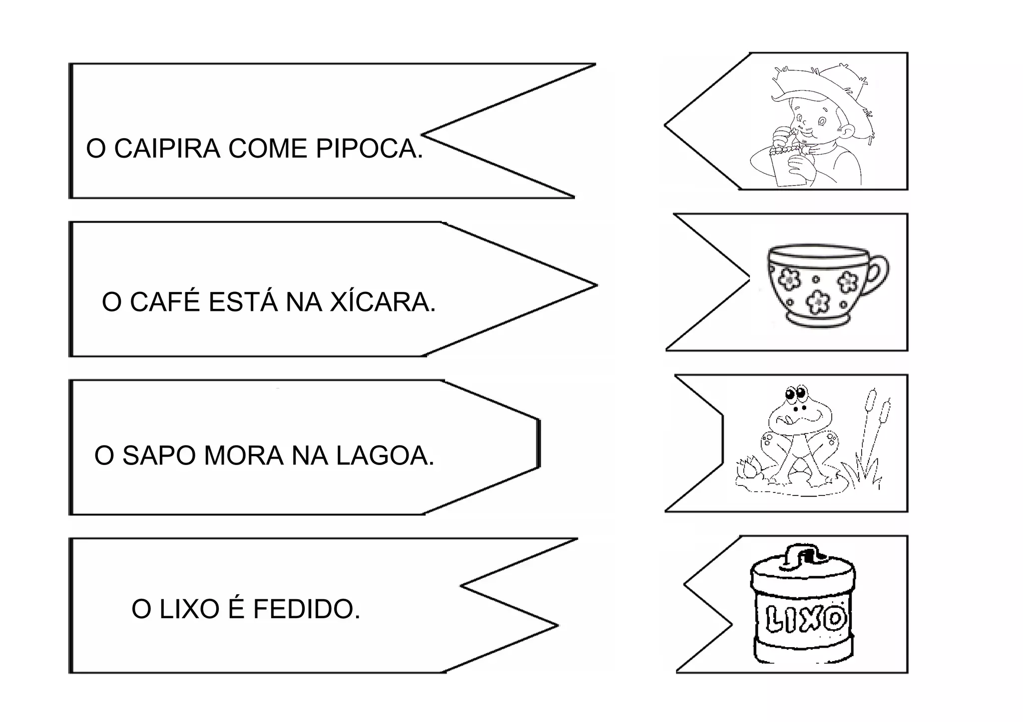 Jogo encaixe frases com desenhos | DOC