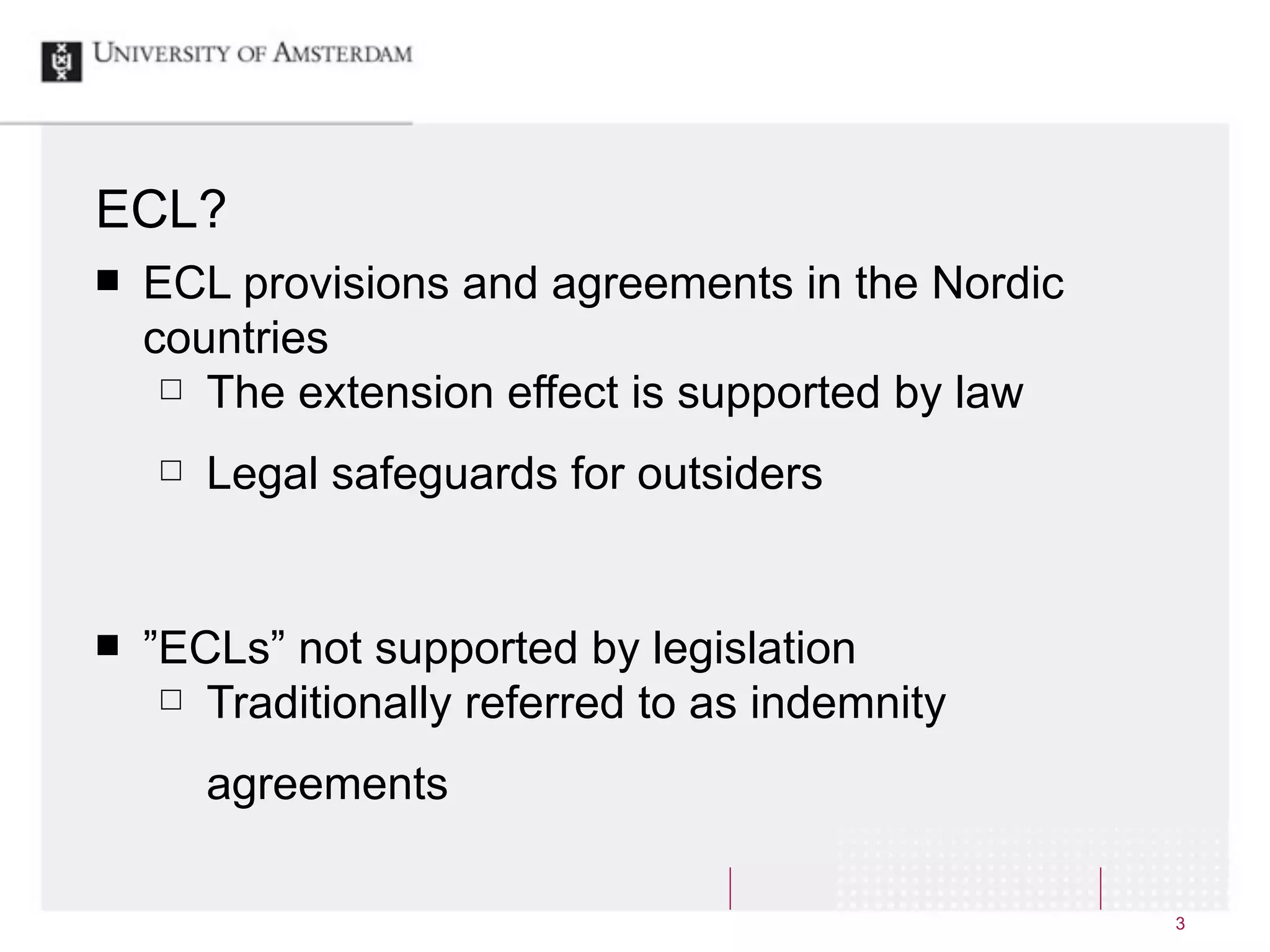 The ECL model in a multi-territorial / cross-border settingJohan | PDF