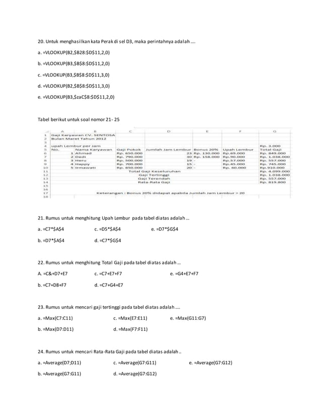 TUGAS PRAKTEK EXCEL | DOCX
