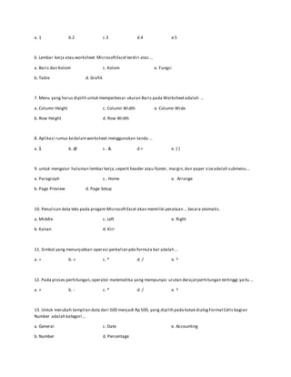 TUGAS PRAKTEK EXCEL | DOCX