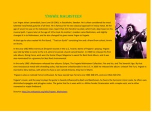 Johan G Gyngwie malmsteen biography,for etwinning | DOCX