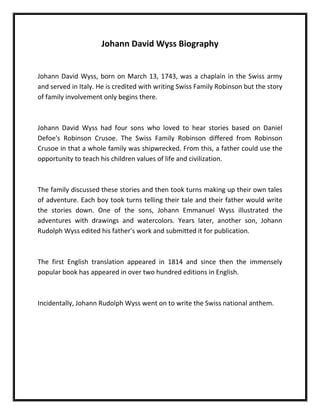 Johann david wyss | PDF
