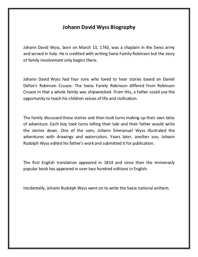 Johann David Wyss (Swiss Author) ~ Bio Wiki | Photos | Videos