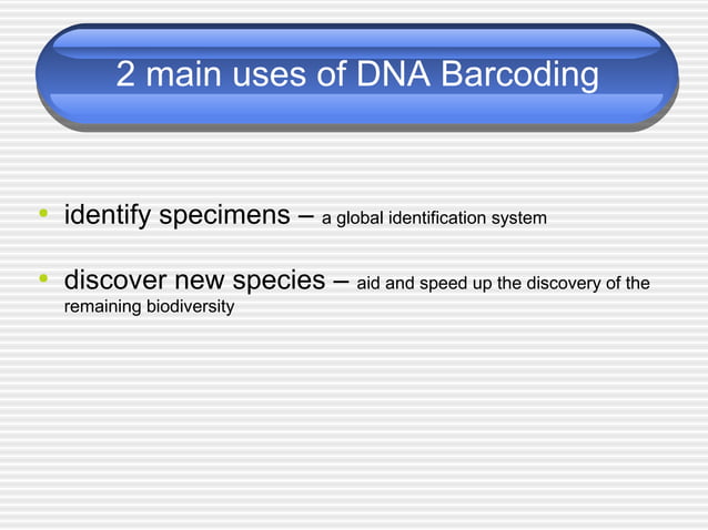 Johannes Bergsten Dna Barcoding | PPT