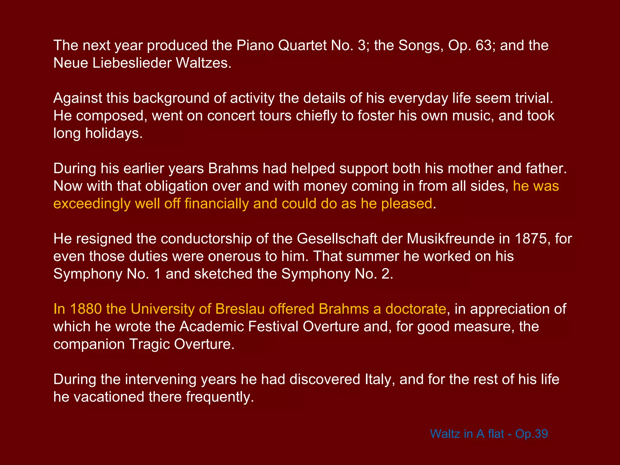 Johannes Brahms Biography | PPS