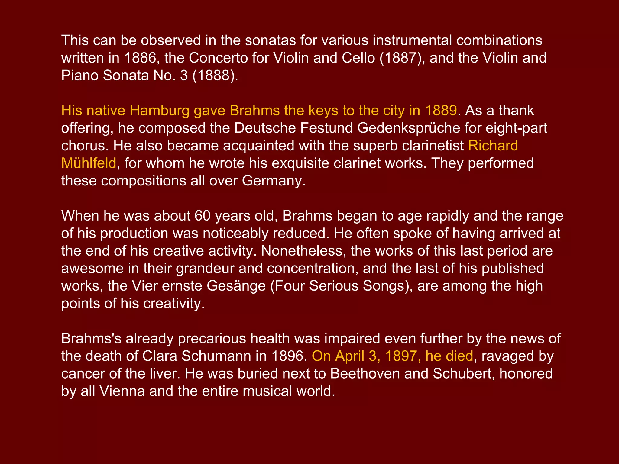 Johannes Brahms Biography | PPS