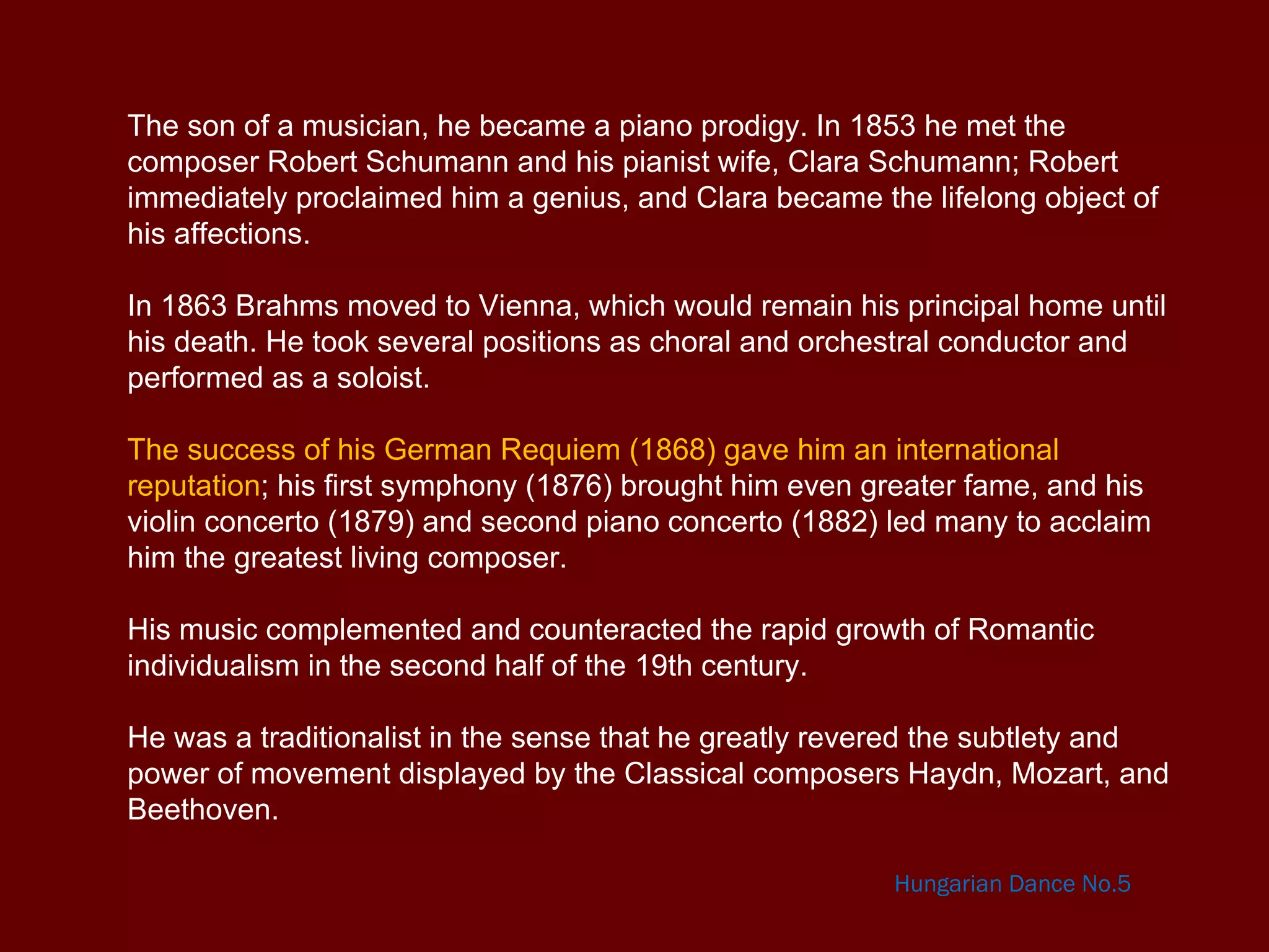 Johannes Brahms Biography | PPS