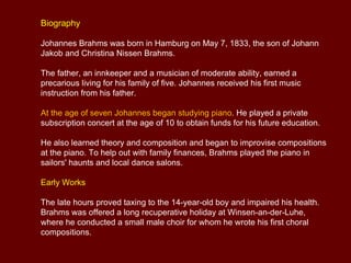 Johannes Brahms Biography | PPS