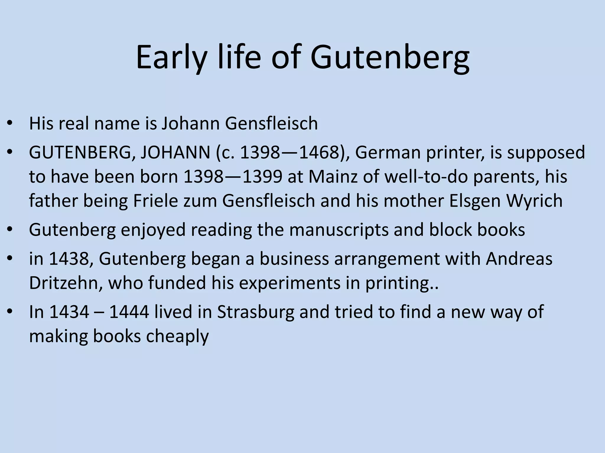 Johannes gutenberg | PPTX