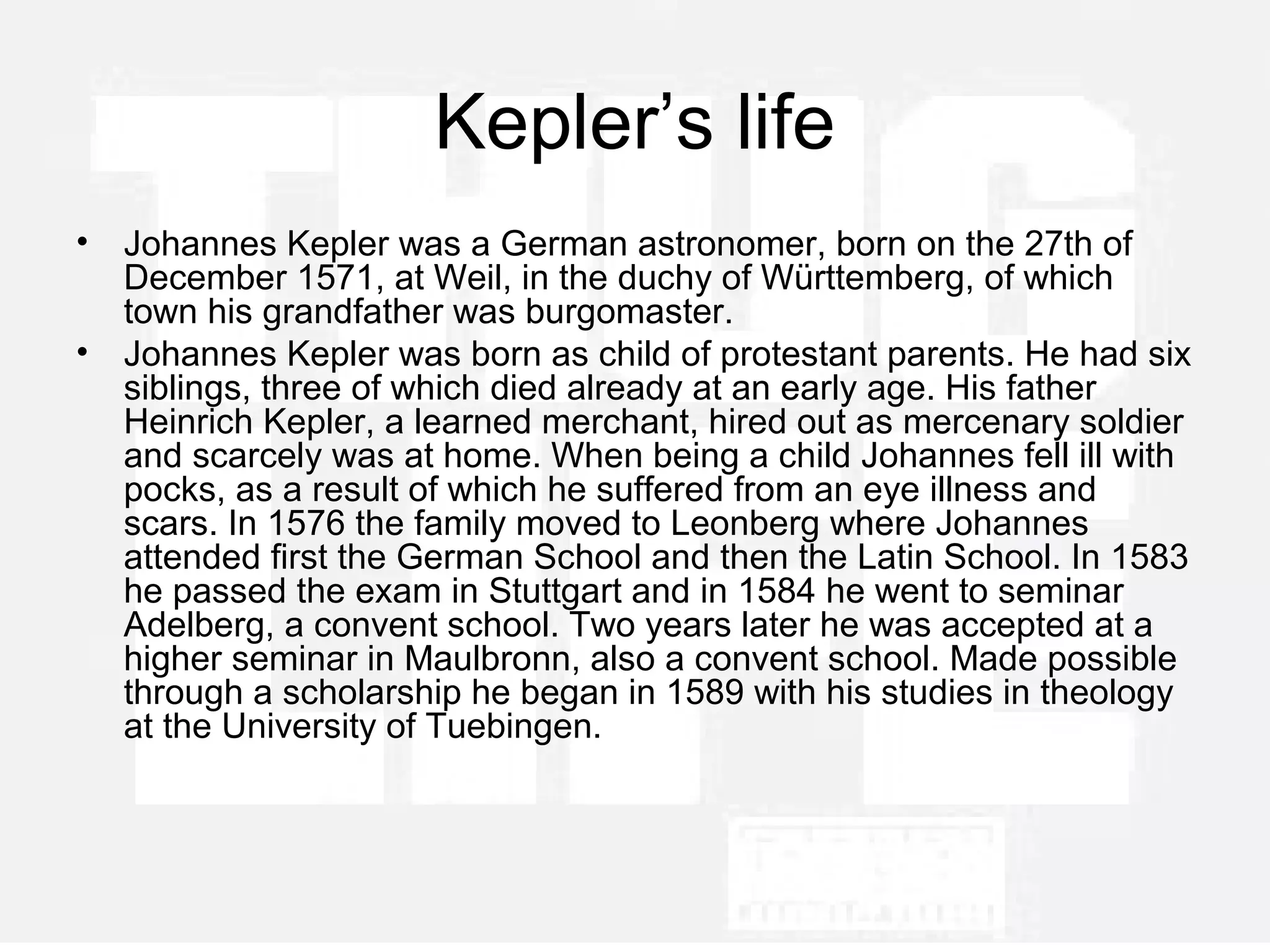 Johannes kepler | PPT