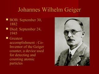 Johannes wilhelm geiger | PPT
