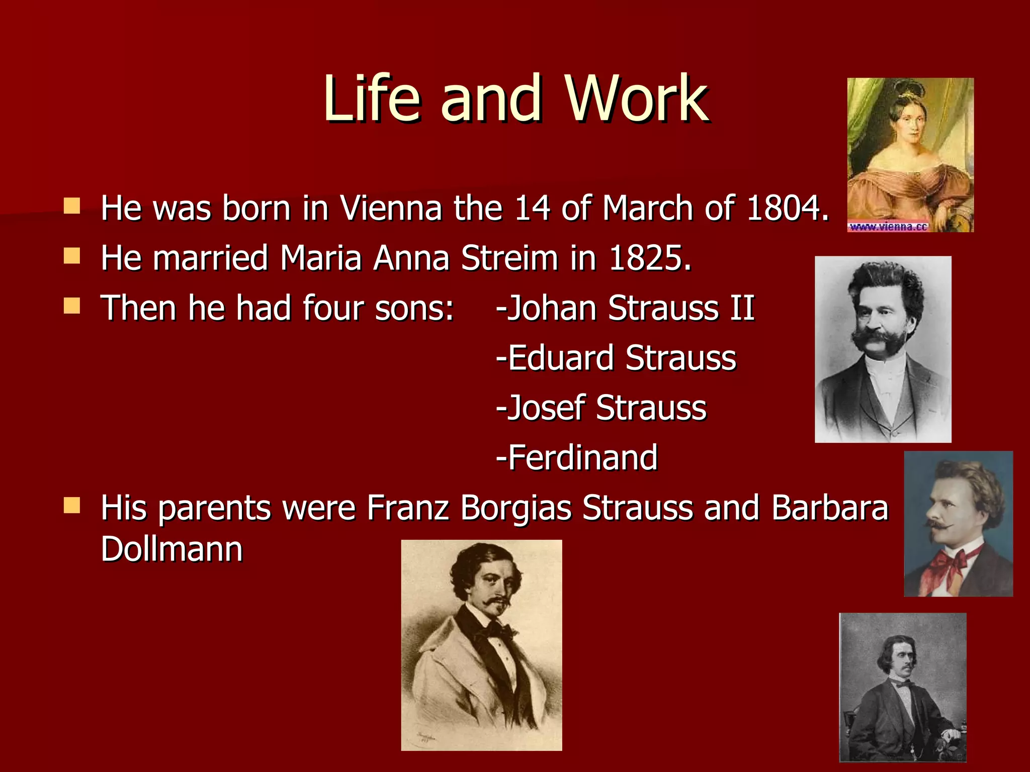 Johann strauss (father) | PPT