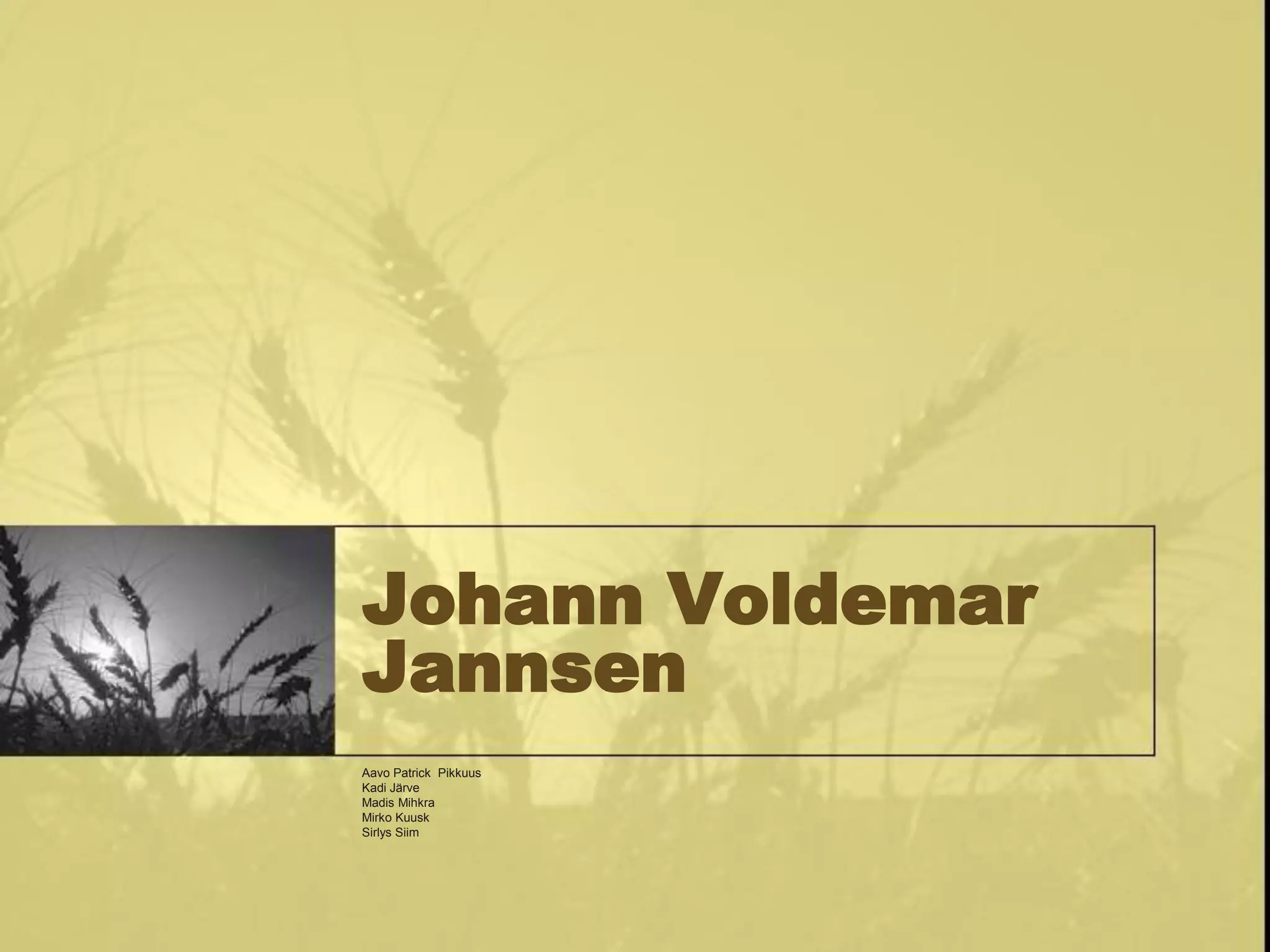 Johann voldemar jannsen | PDF