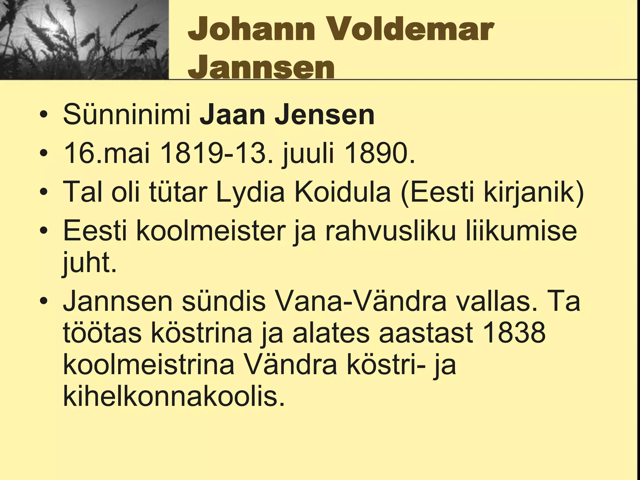 Johann voldemar jannsen | PDF