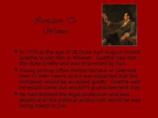 Johann Wolfgangvon Goethe his biography and | PPT