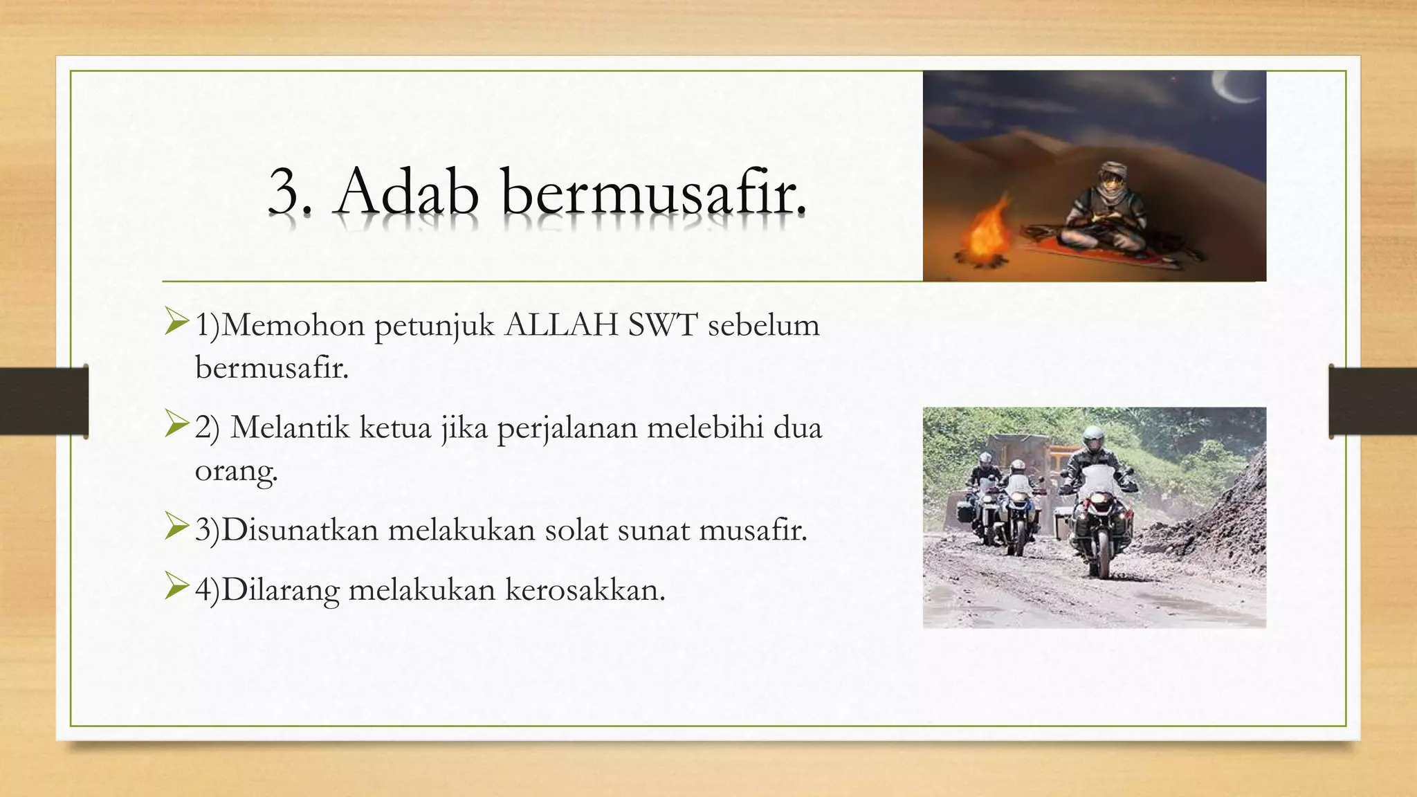ADAB BERMUSAFIR form 5 | PPTX