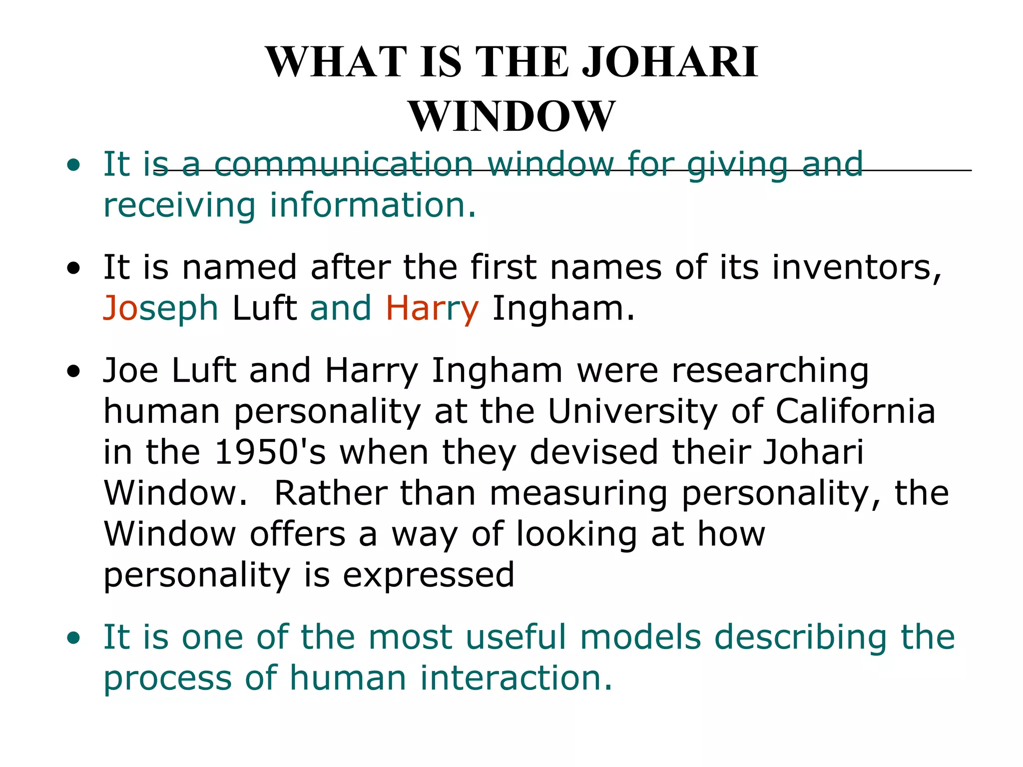 Johari Window | PPT