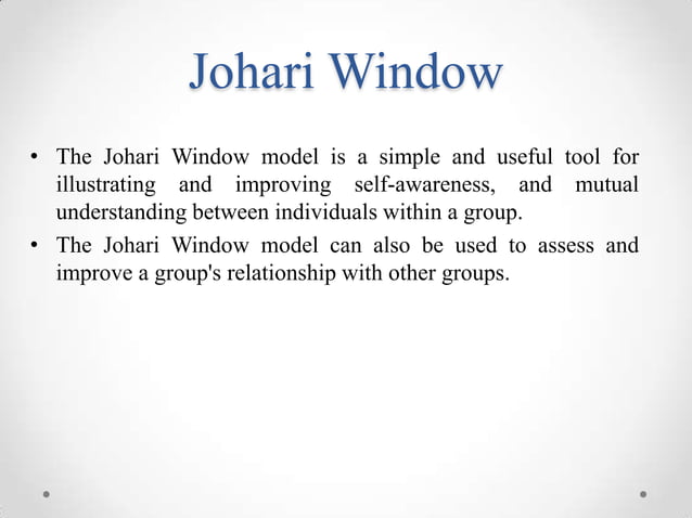 Johari window | PPT