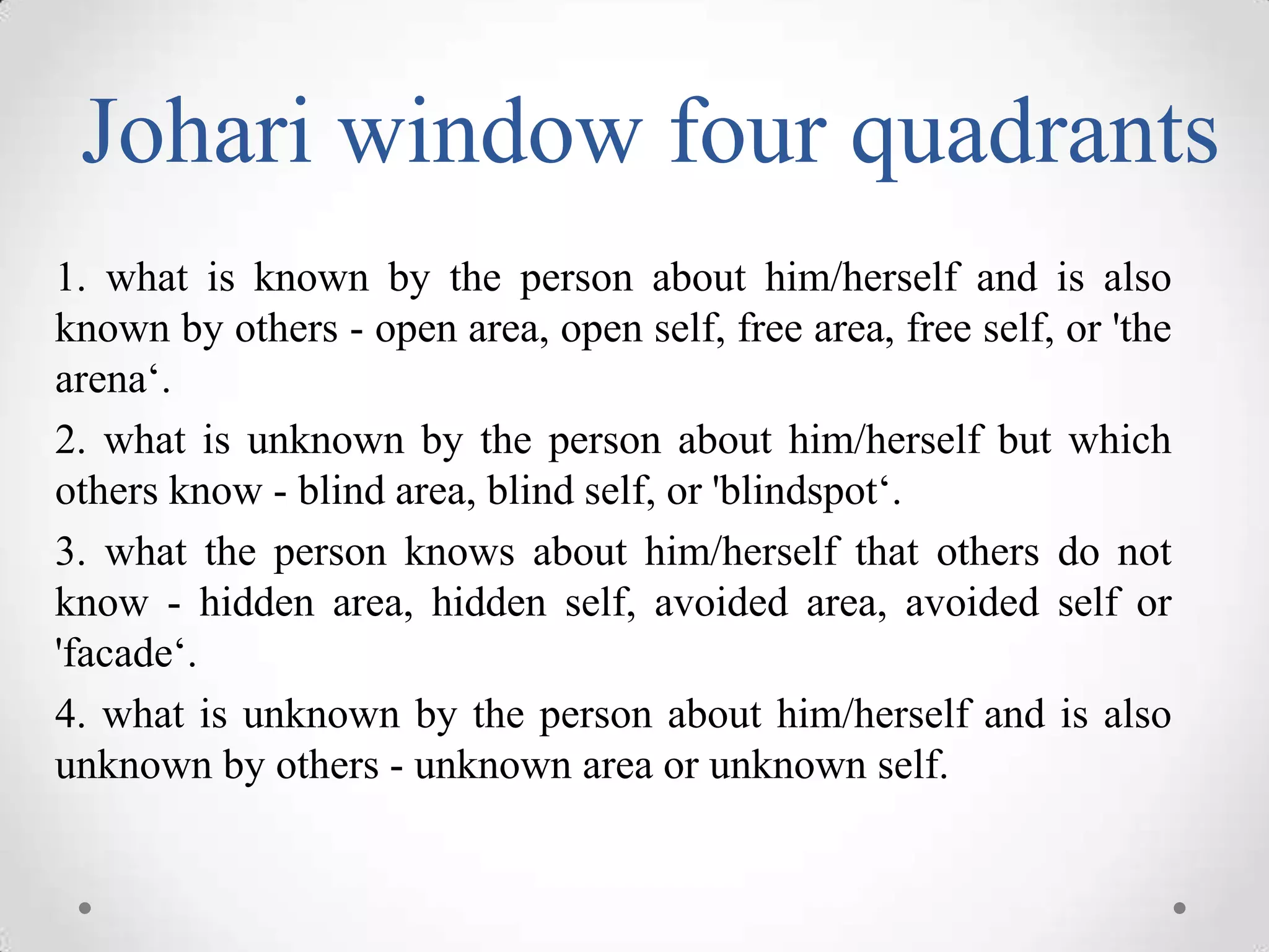 Johari window | PPTX