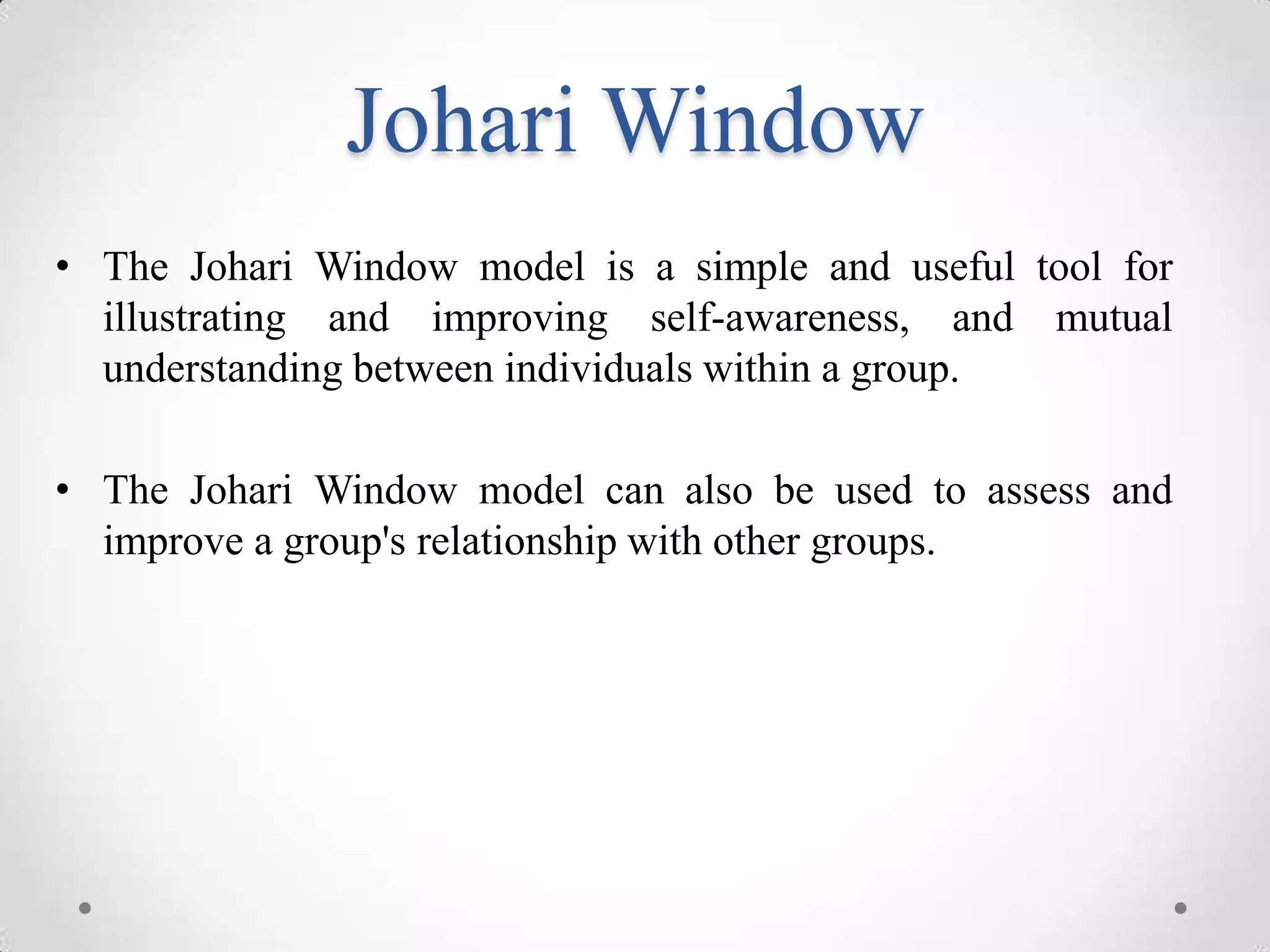 Johari window | PPTX