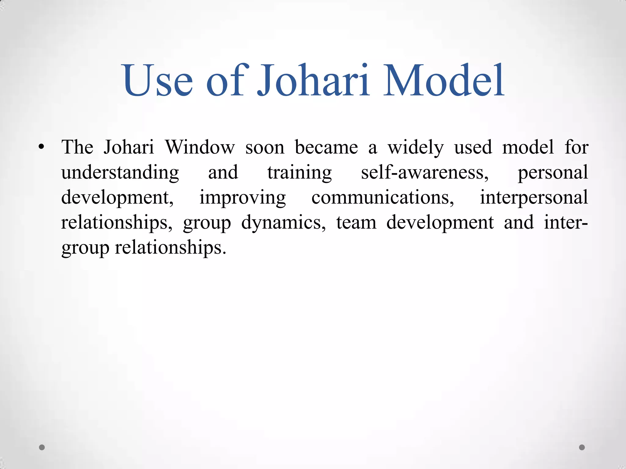 Johari window | PPTX