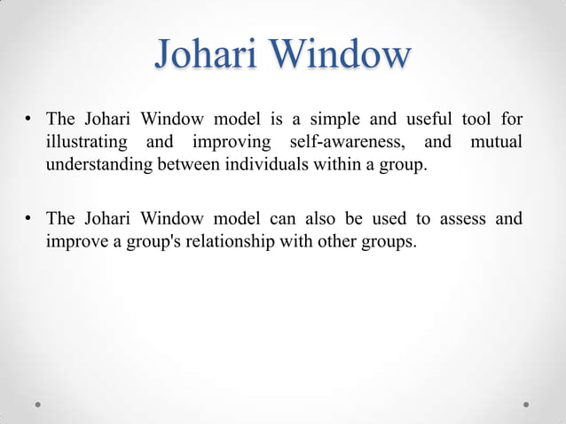 Johari window | PPTX