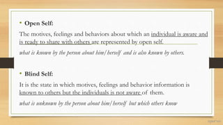Johari Window - Organisational Behaviour | PPTX