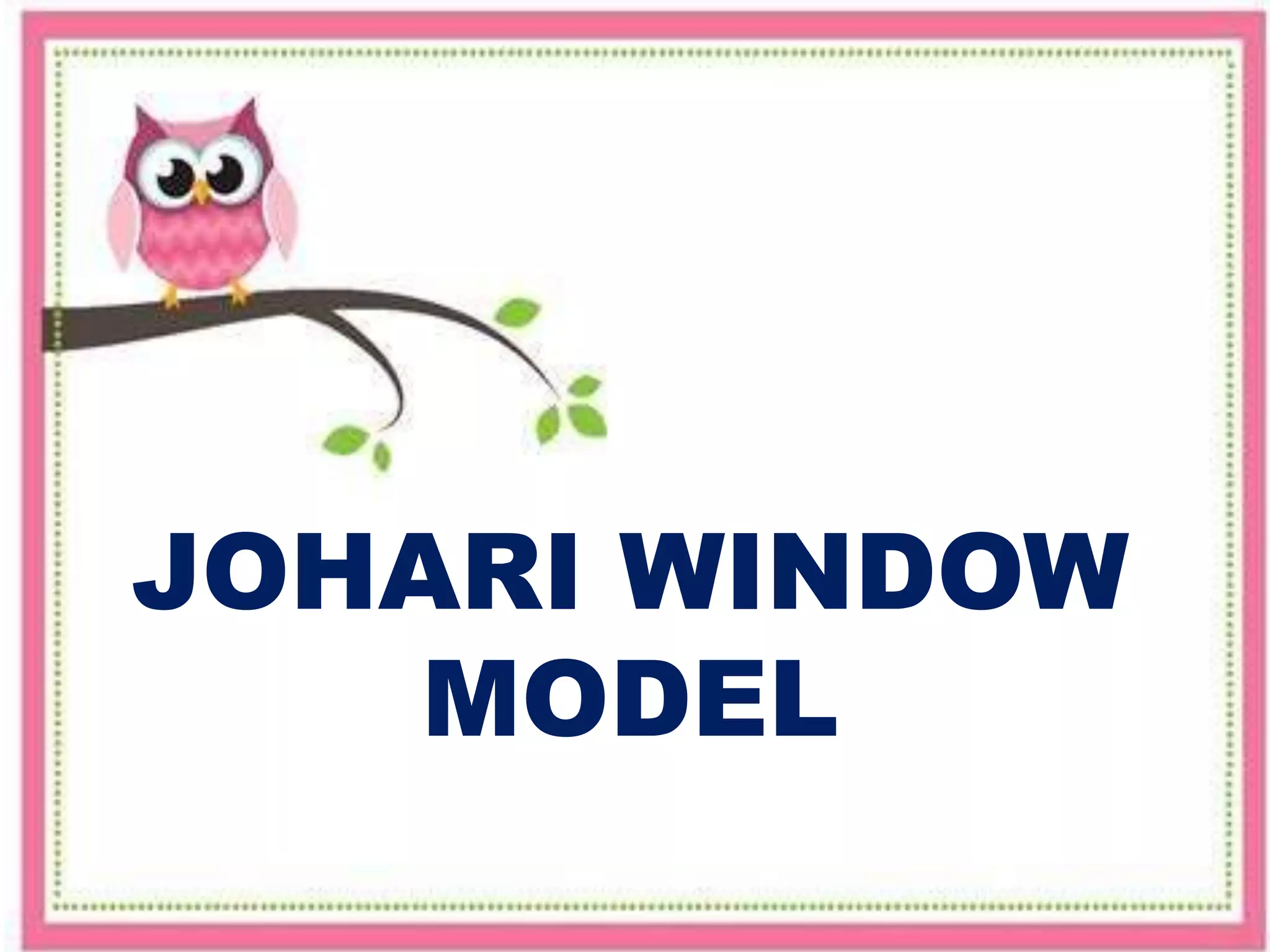 Johari Window - Presented By Mohammed Haroon Rashid | PPTX