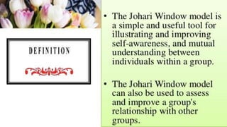Johari window Communication Education and Technology | PPTX