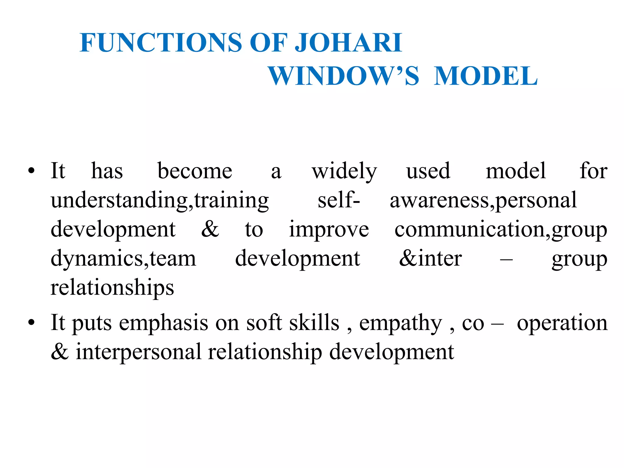 Johari window, HUMAN RELATION | PPTX