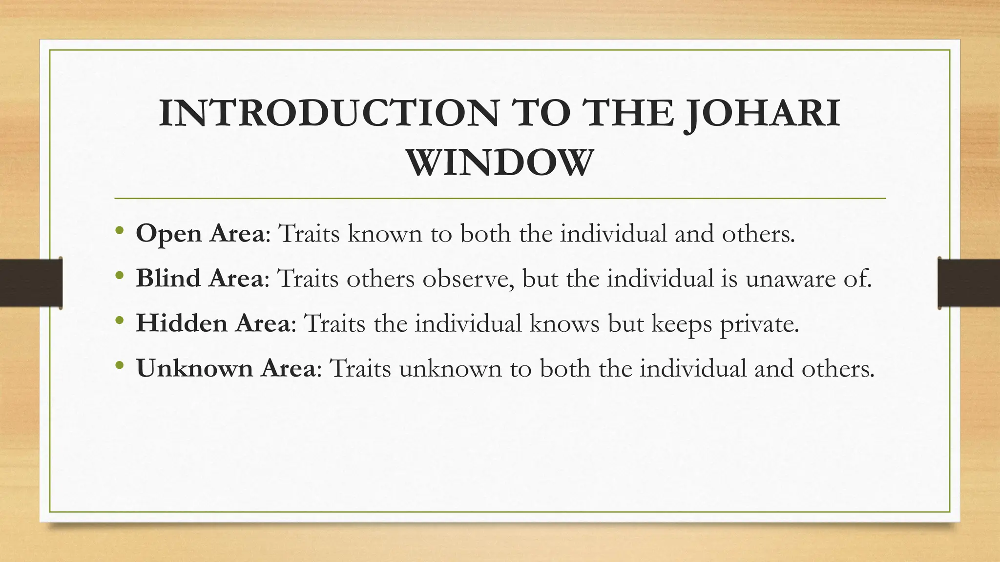 JOHARI WINDOW an excellent activity to do | PPTX
