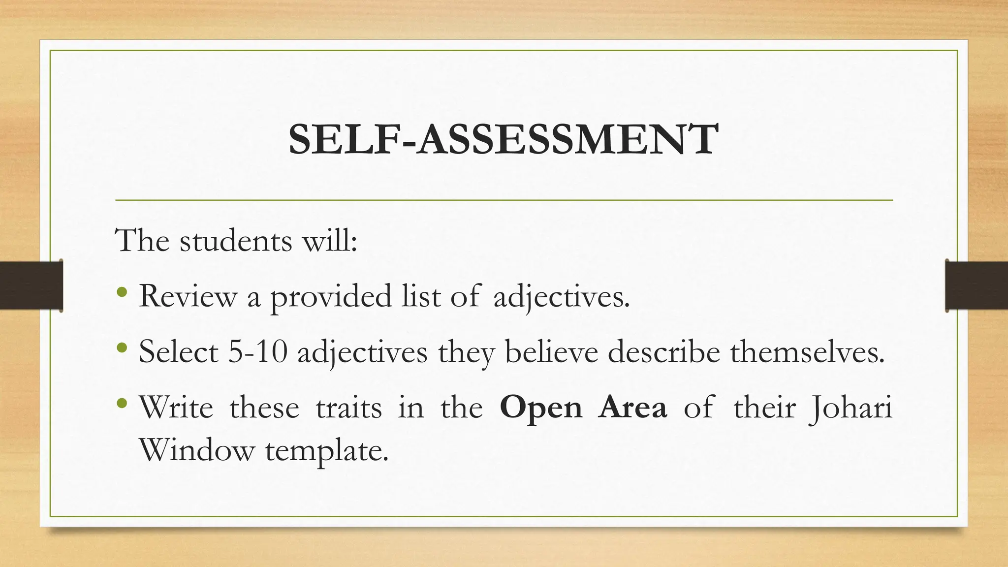 JOHARI WINDOW an excellent activity to do | PPTX