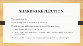 JOHARI WINDOW an excellent activity to do | PPTX