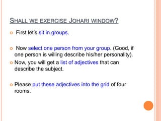 Johari window human resource management,MBA | PPTX