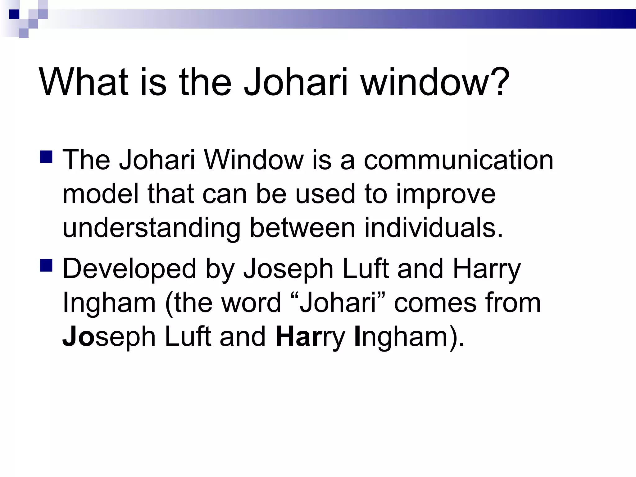 Johari window | PPT